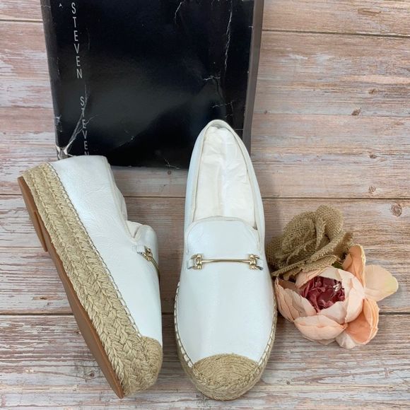 Steven | Shoes | Steven New York White Ellaine Flatform Espadrilles ...